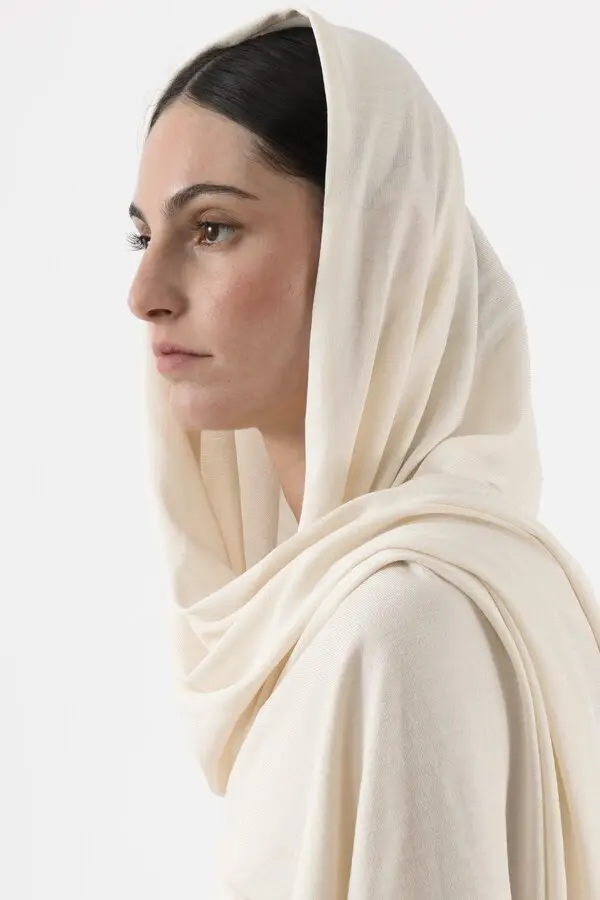 Arakii Thin Knit Scarf - Creme White