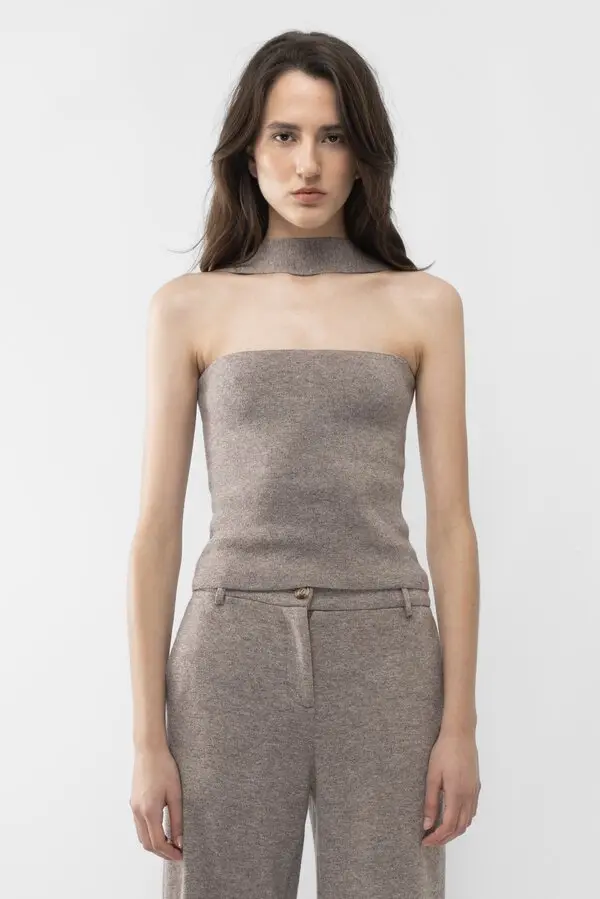 Arakii Knitted Reversed Halter