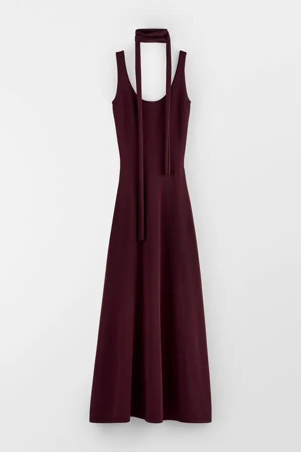 Arakii Mot Scarf Flared Dress