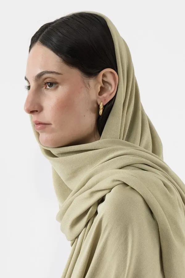 Arakii Thin Knit Scarf - Pistage Green