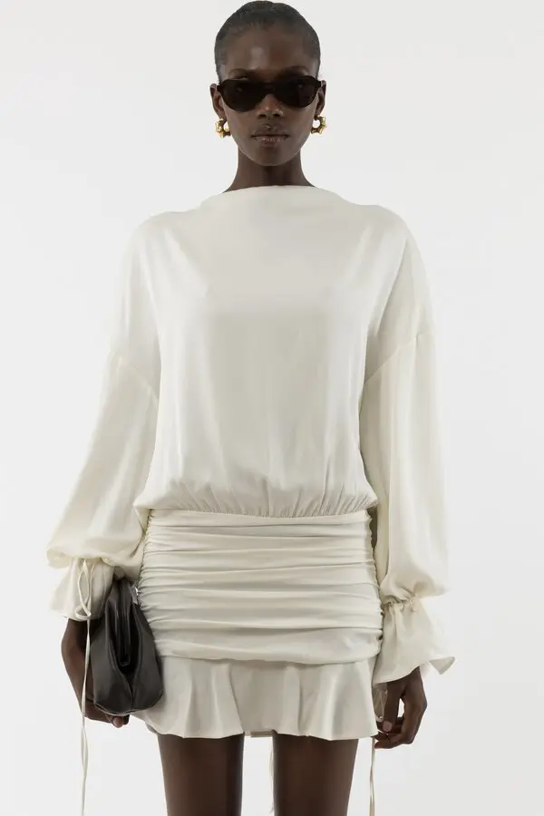 Arakii Frill Silk Dress