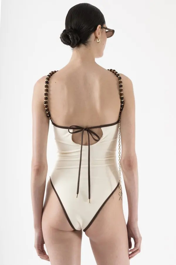 Arakii Bandeau Swimsuit - Off-white
