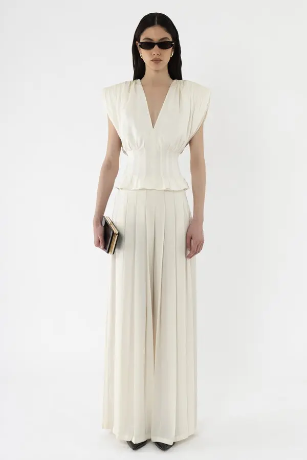 Arakii Deep V-neck Silk Top