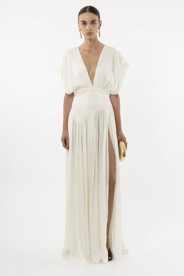 Arakii Maxi Silk Dress - White