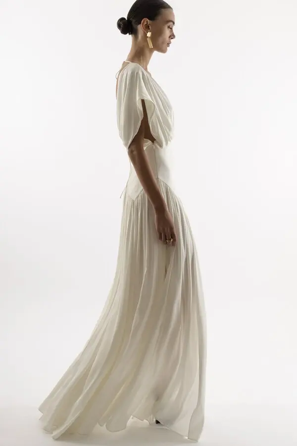 Arakii Maxi Silk Dress - White