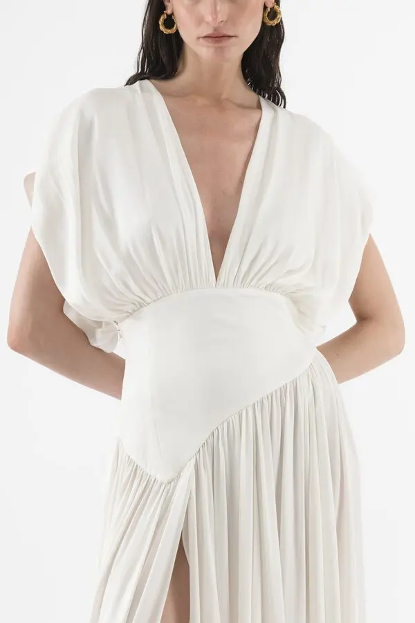 Arakii Maxi Silk Dress - White