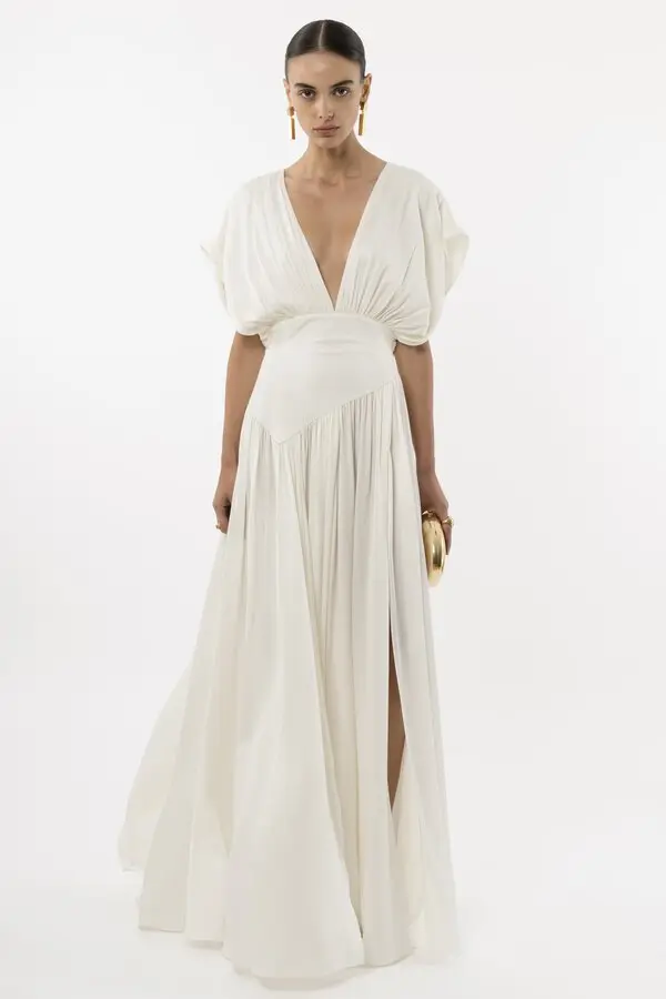 Arakii Maxi Silk Dress - White