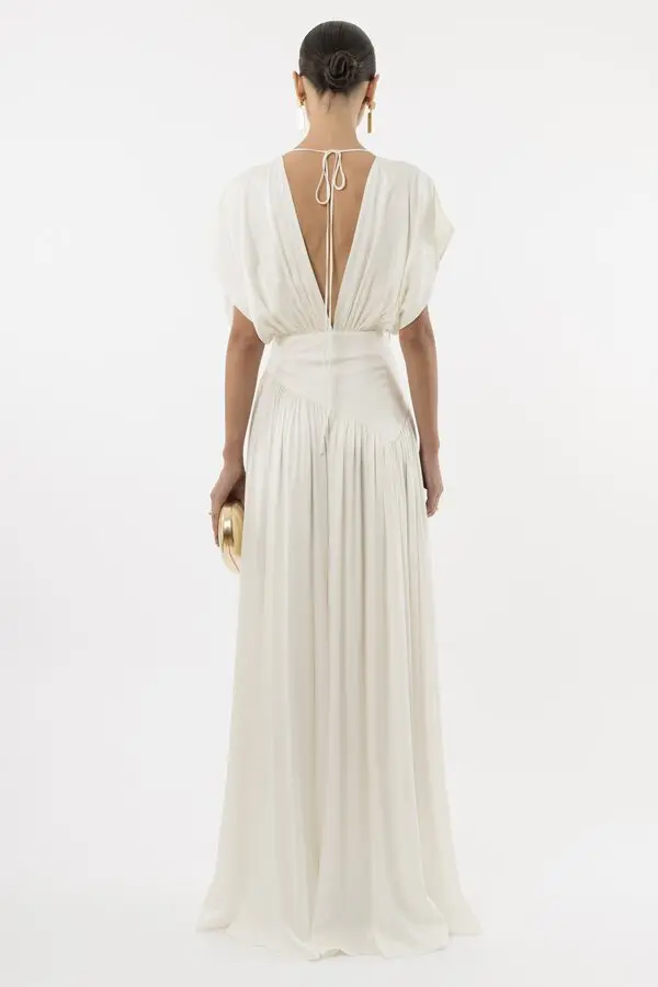Arakii Maxi Silk Dress - White