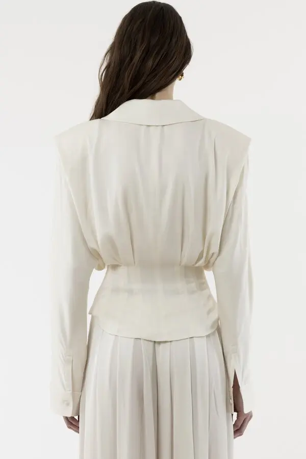 Arakii Front Tie Silk Blouse