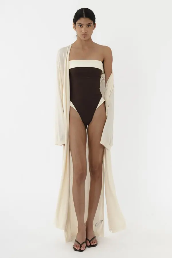 Arakii Cuff Swimsuit - Dark Brown