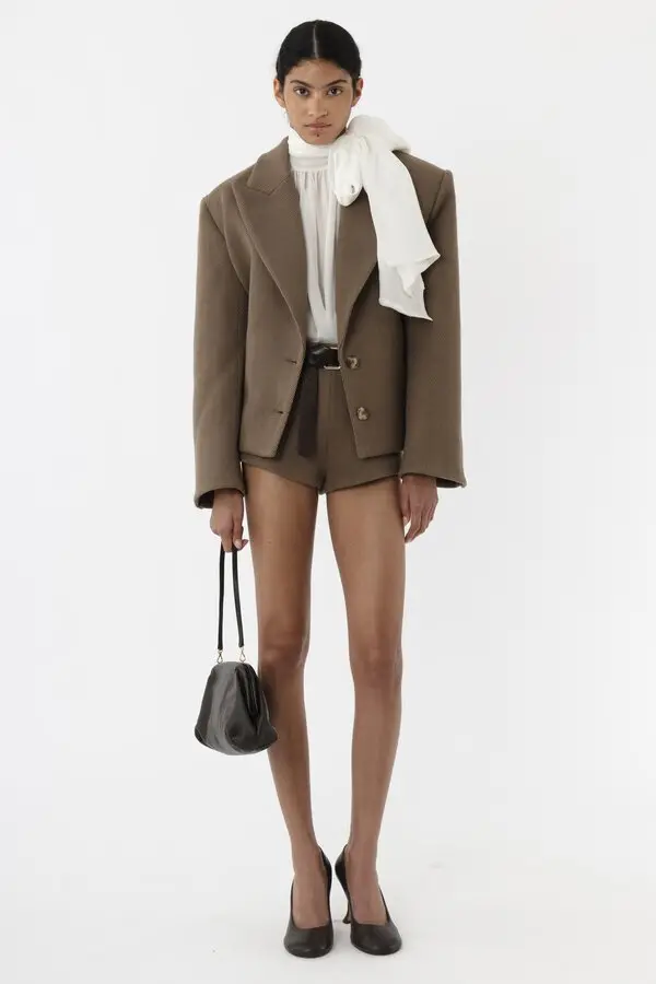 Arakii Boxy Belt Jacket - Brown