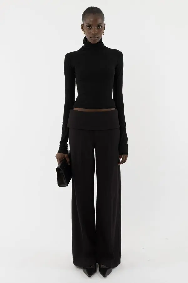 Arakii Waist Edge Pants - Dark Brown