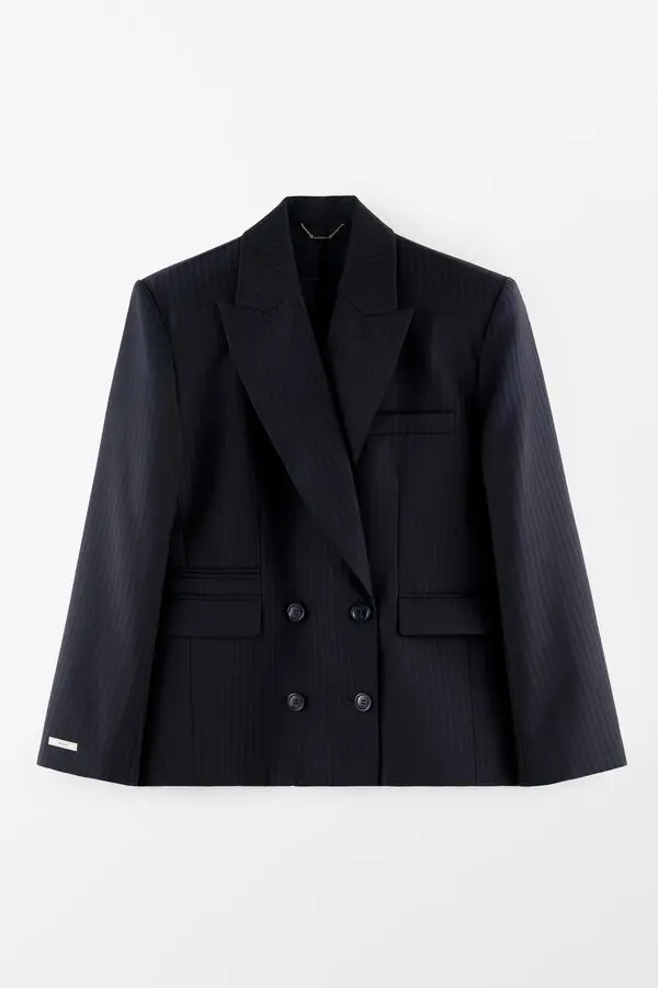 Arakii Oversized Blazer - Navy Stripe