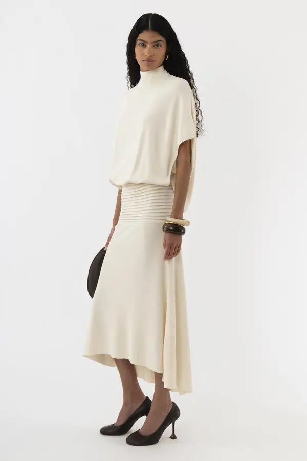 Arakii Mist Midi Dress - Off-white