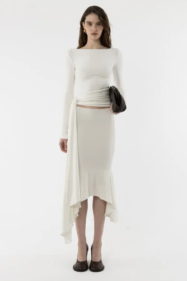 Arakii Jersey Ankle Skirt - Off-white