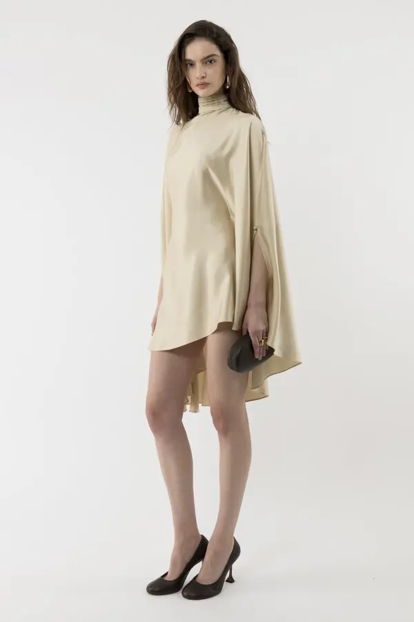 Arakii Poncho Turtleneck Dress