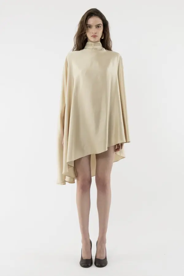 Arakii Poncho Turtleneck Dress