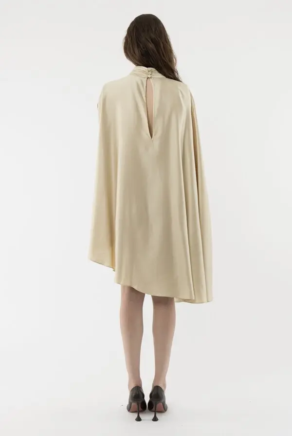 Arakii Poncho Turtleneck Dress