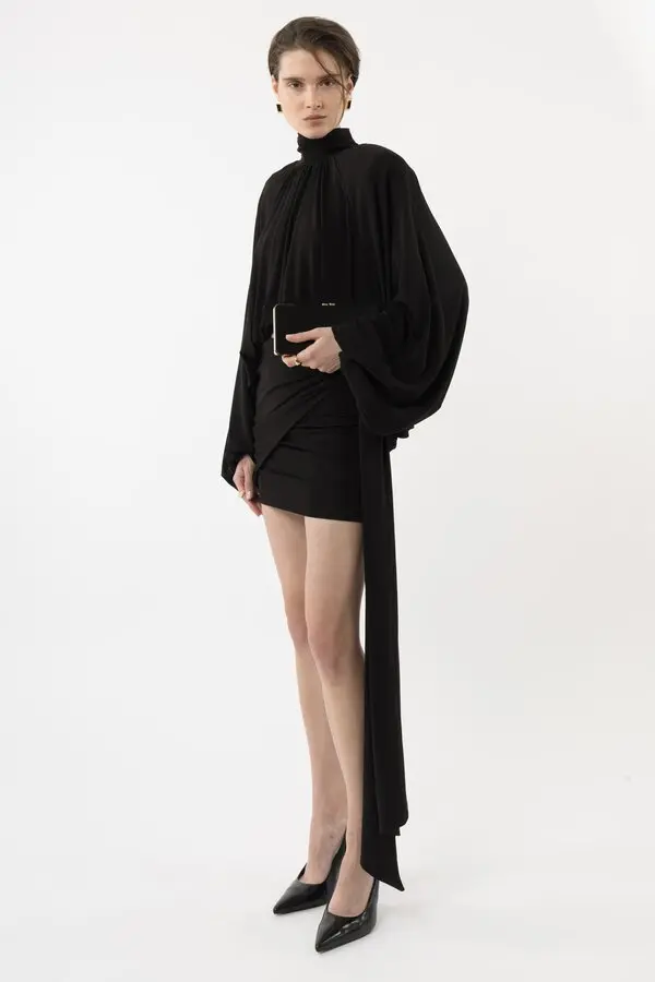 Arakii Balloon Mini Dress - Black