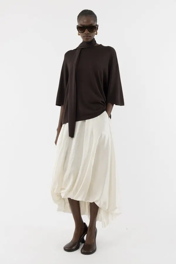 Arakii Balloon Midi Skirt - Off-white