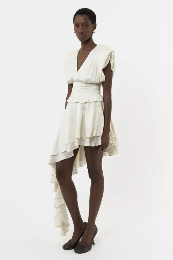 Arakii Asymmetric Viscose Ruffle Skirt
