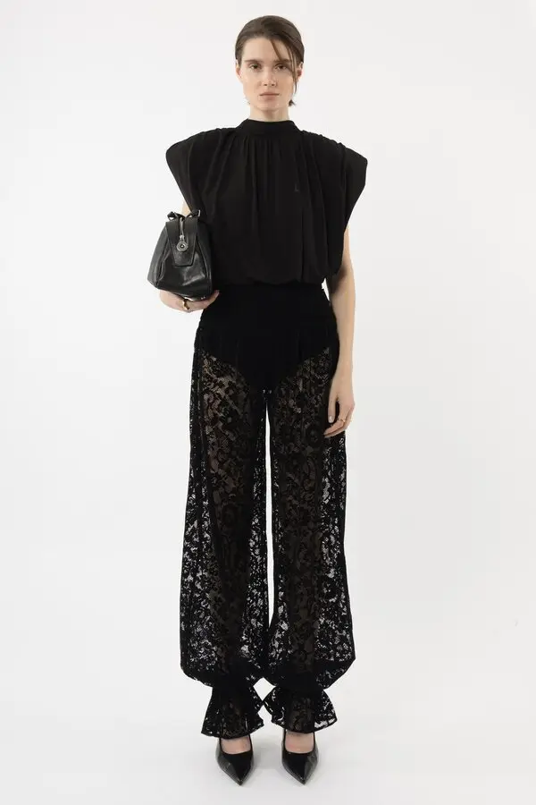 Arakii Velvet Lace Balloon Pants
