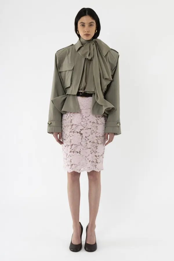 Arakii Cropped Cotton Jacket - Khaki Green