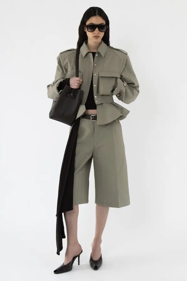 Arakii Bermuda Barrel Shorts - Khaki Green