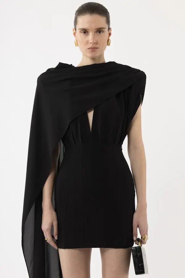 Arakii Deep V-neck Mini Dress