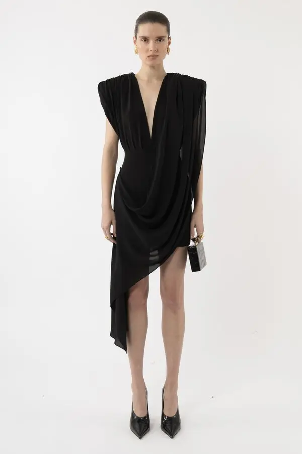 Arakii Deep V-neck Mini Dress