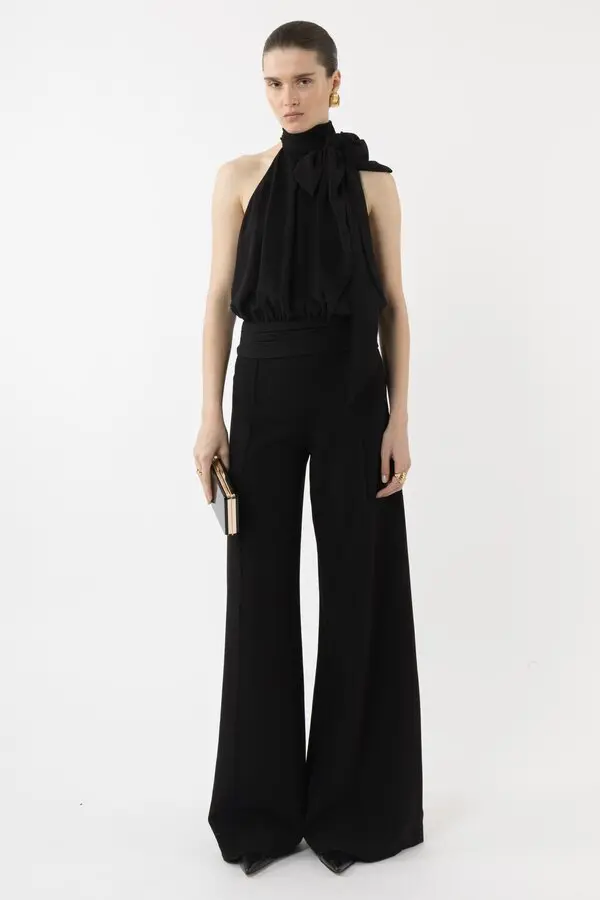 Arakii Deep Back Halter Top - Black