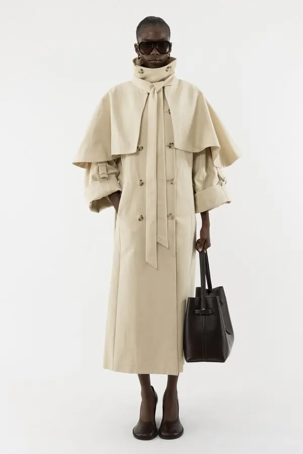 Arakii Drop Waist Trenchcoat - Light Beige