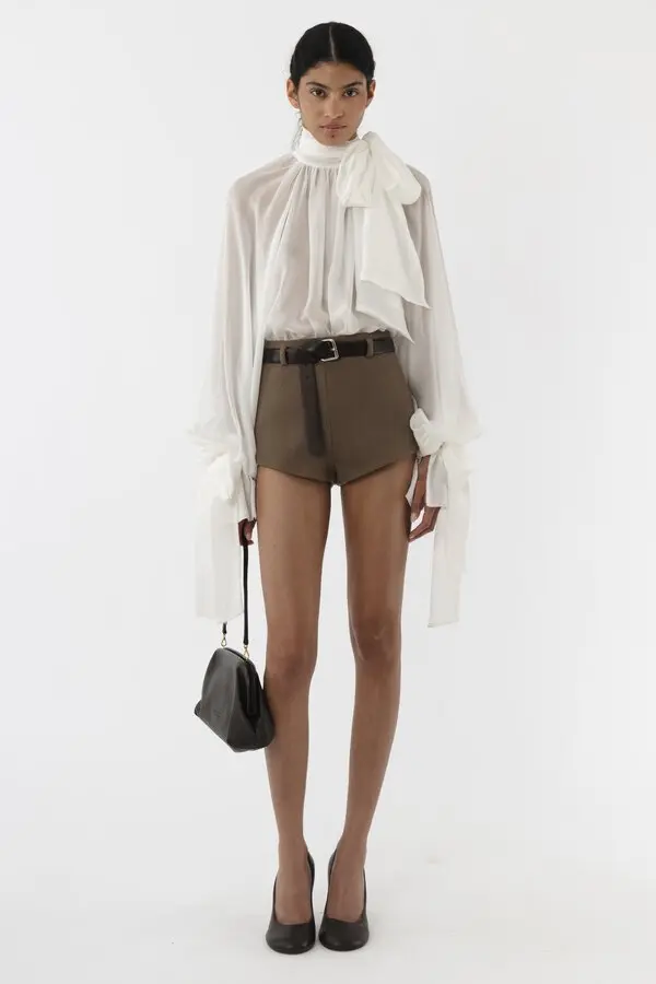 Arakii Silk Balloon Blouse - Off-white