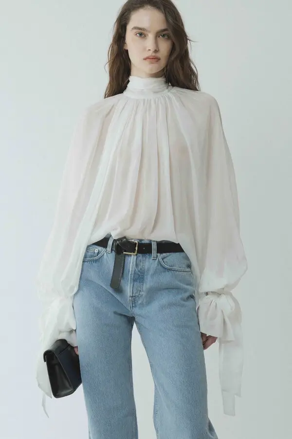 Arakii Silk Balloon Blouse