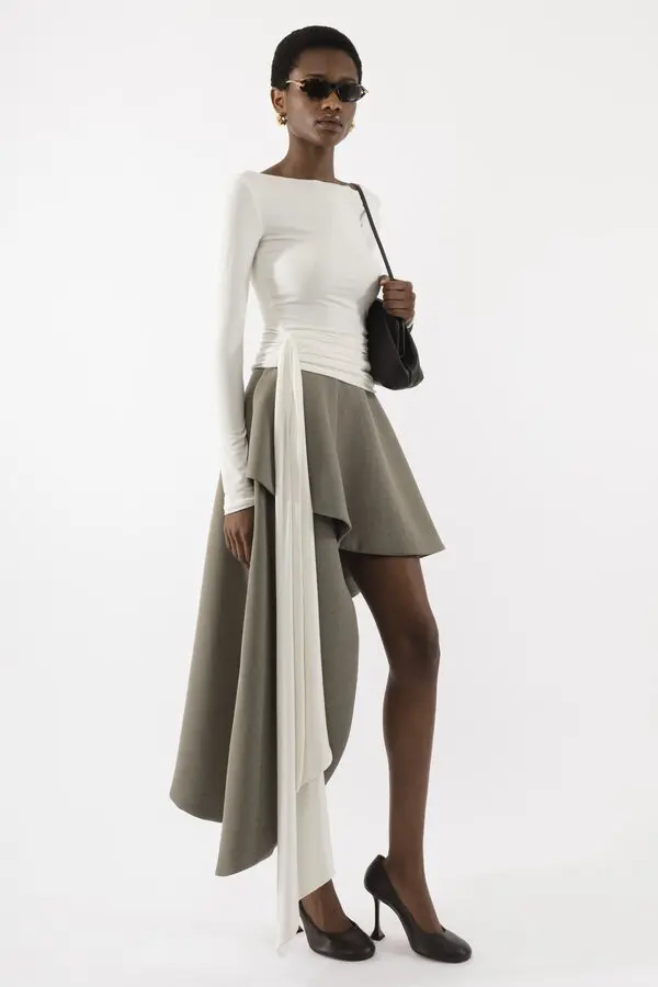 Arakii Spiral Skirt - Greige