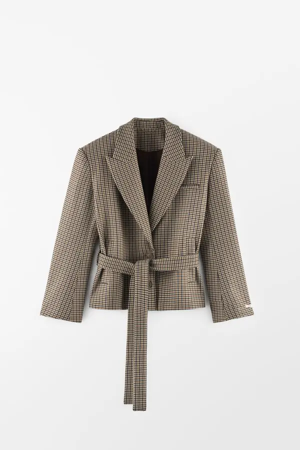 Arakii Checked Belt Jacket