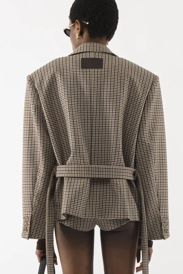 Arakii Checked Belt Jacket