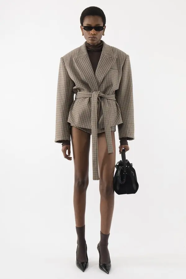 Arakii Checked Belt Jacket