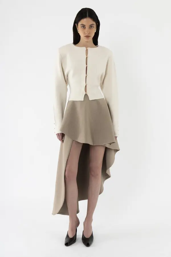 Arakii Wool Shoulder Pad Cardigan