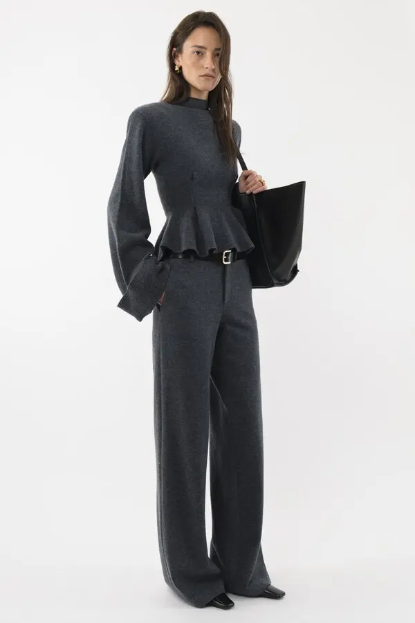 Arakii Knitted Peplum Turtleneck