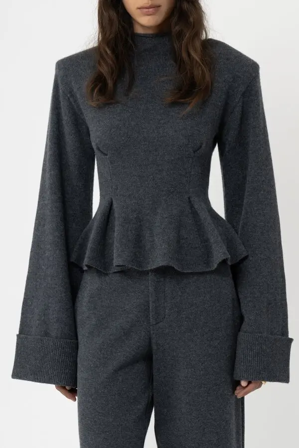 Arakii Knitted Peplum Turtleneck