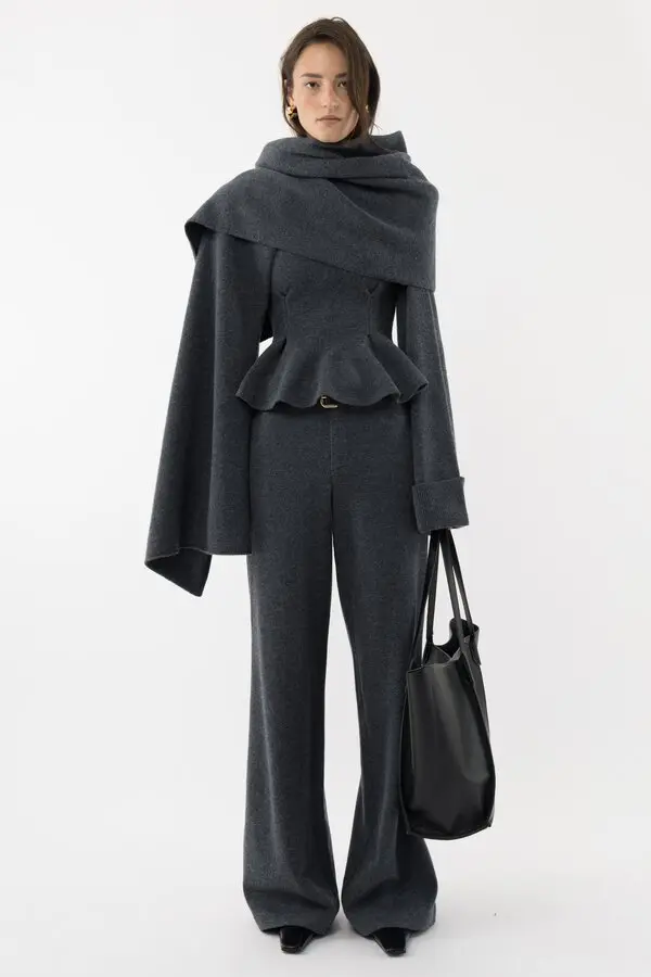 Arakii Knitted Peplum Turtleneck