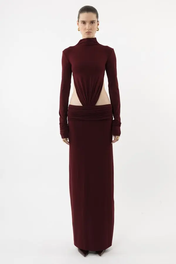 Arakii Jersey Maxi Dress - Burgundy