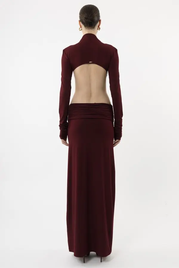 Arakii Jersey Maxi Dress - Burgundy