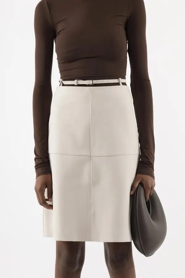 Arakii Belted Leather Skirt