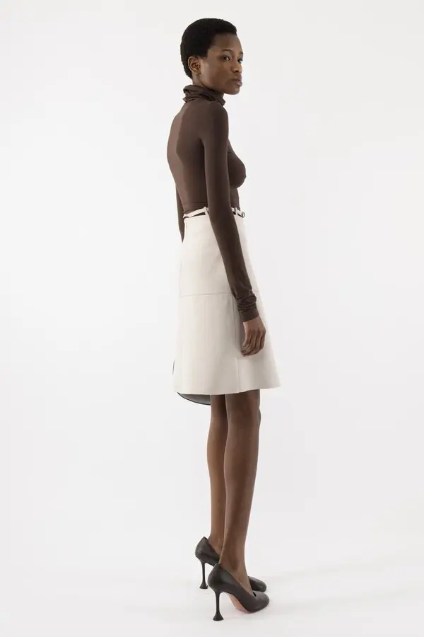 Arakii Belted Leather Skirt