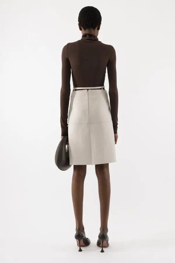 Arakii Belted Leather Skirt