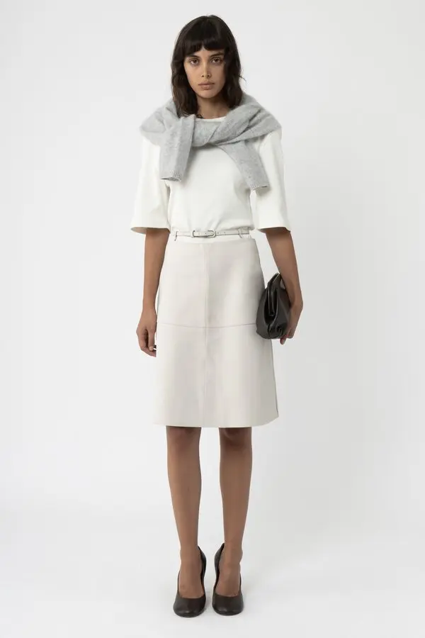 Arakii Belted Leather Skirt