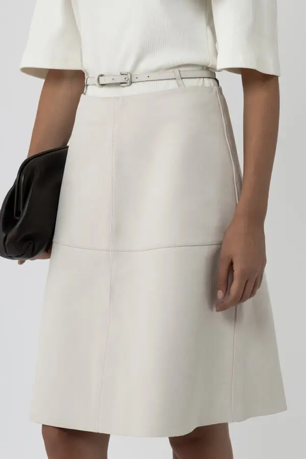 Arakii Belted Leather Skirt