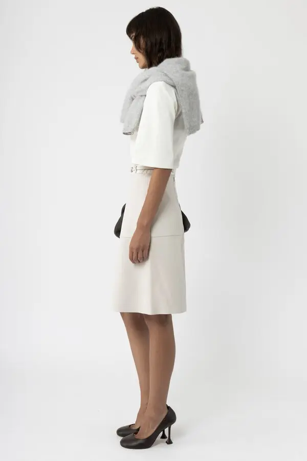 Arakii Belted Leather Skirt